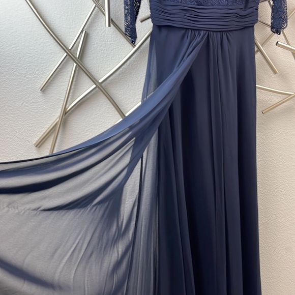 JS Collections | Dresses | Js Collections Blue Lace Evening Gown | Poshmark